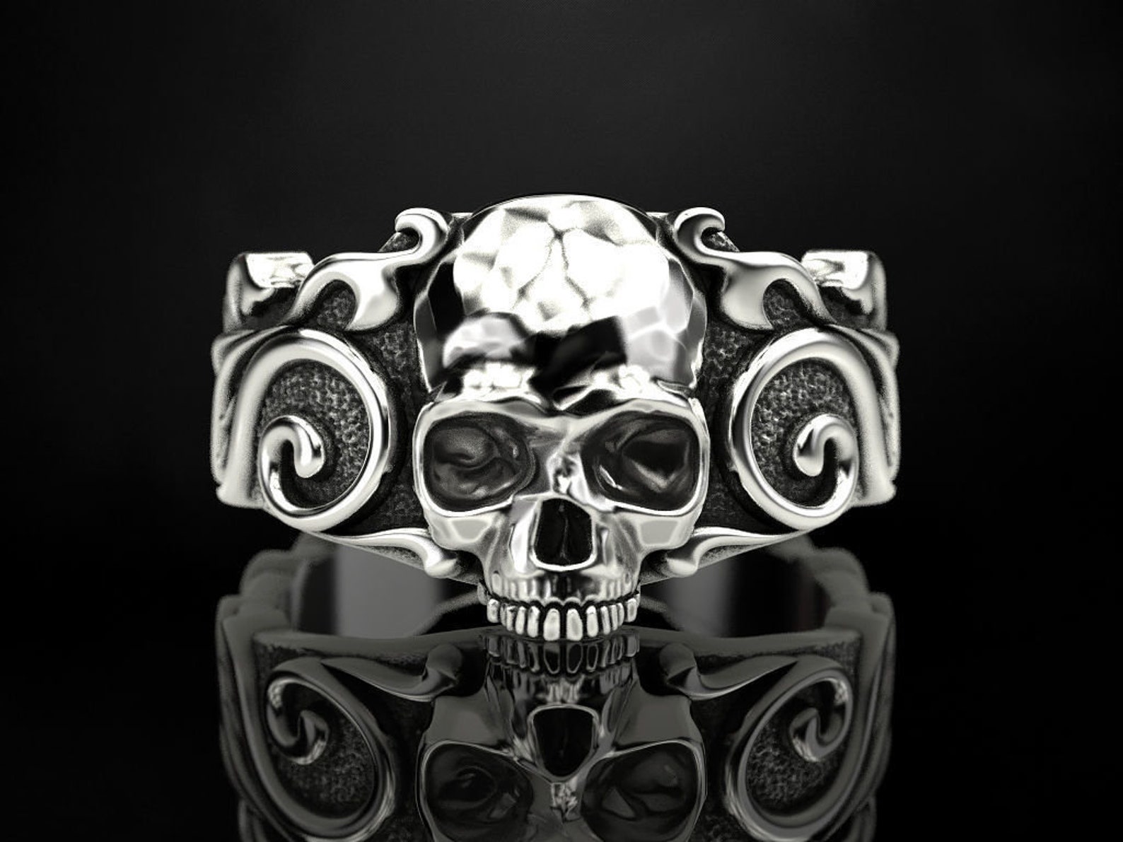 Sterling Silver Skull Rings Skull 925sterling Silver Ring - Etsy