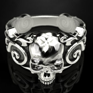 Sterling Silver Skull Rings Skull 925sterling Silver Ring - Etsy
