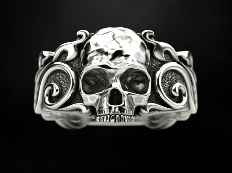 Sterling Silver Skull Rings Skull 925sterling Silver Ring - Etsy