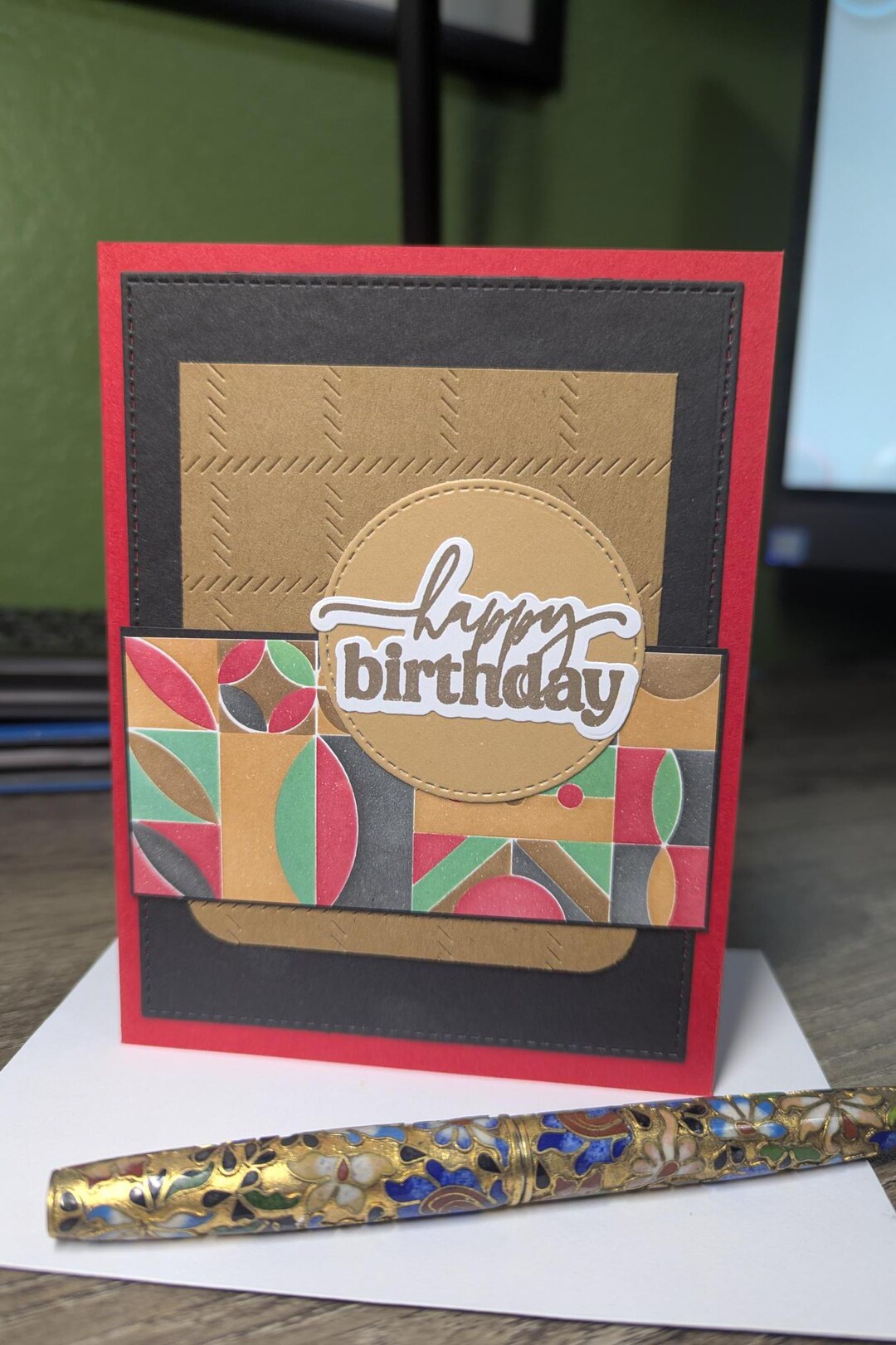 Colorful Geometric Birthday Card - Etsy