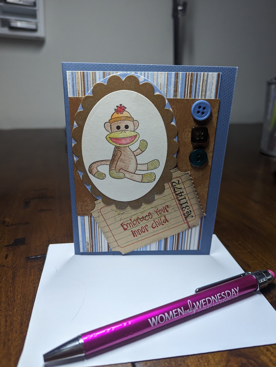 Sock Monkey Card - Etsy