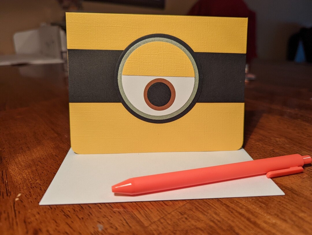 Horizontal Yellow Minion Card - Etsy