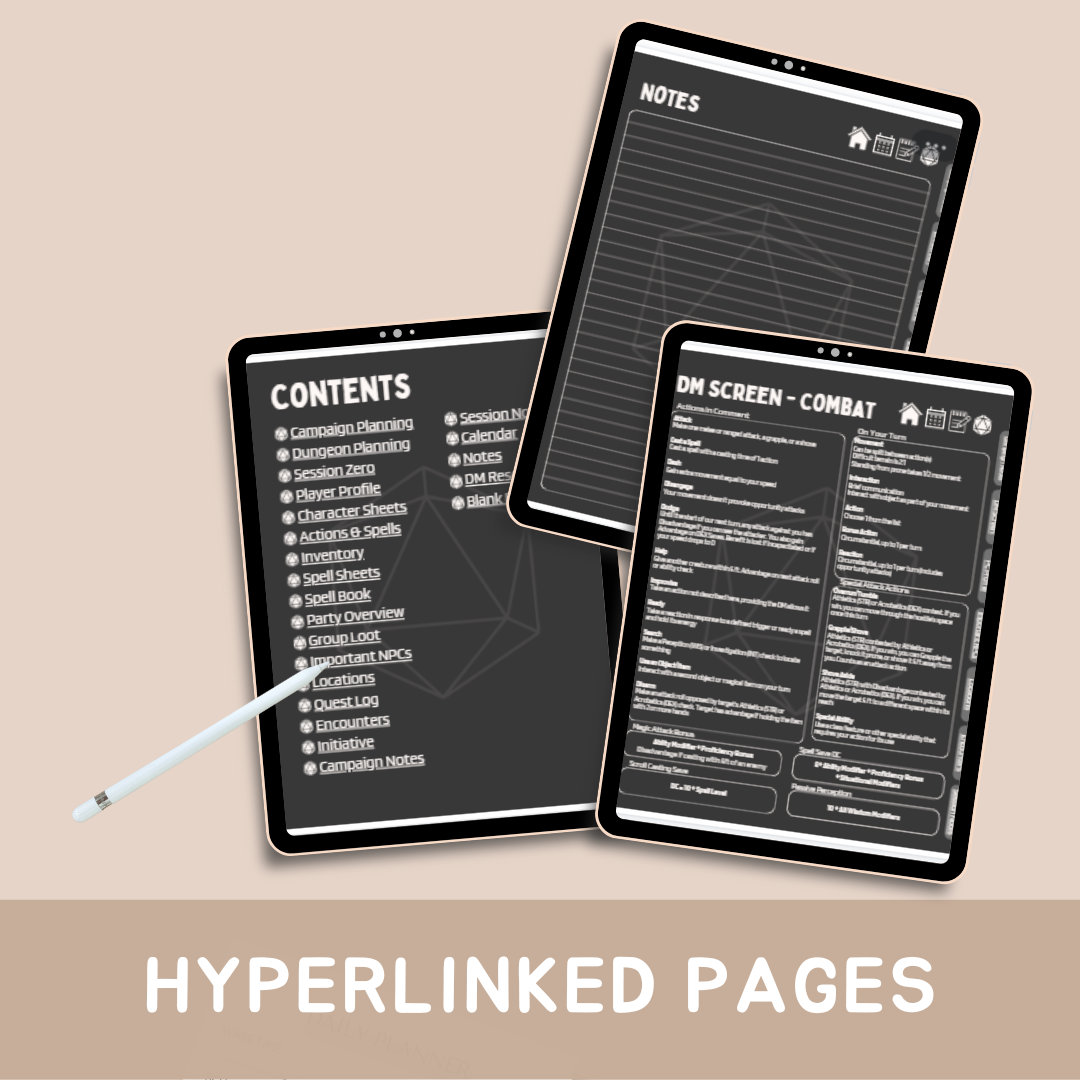 Dark Mode Expanded 9 Colors Digital D&D Campaign Journal, Dungeon ...