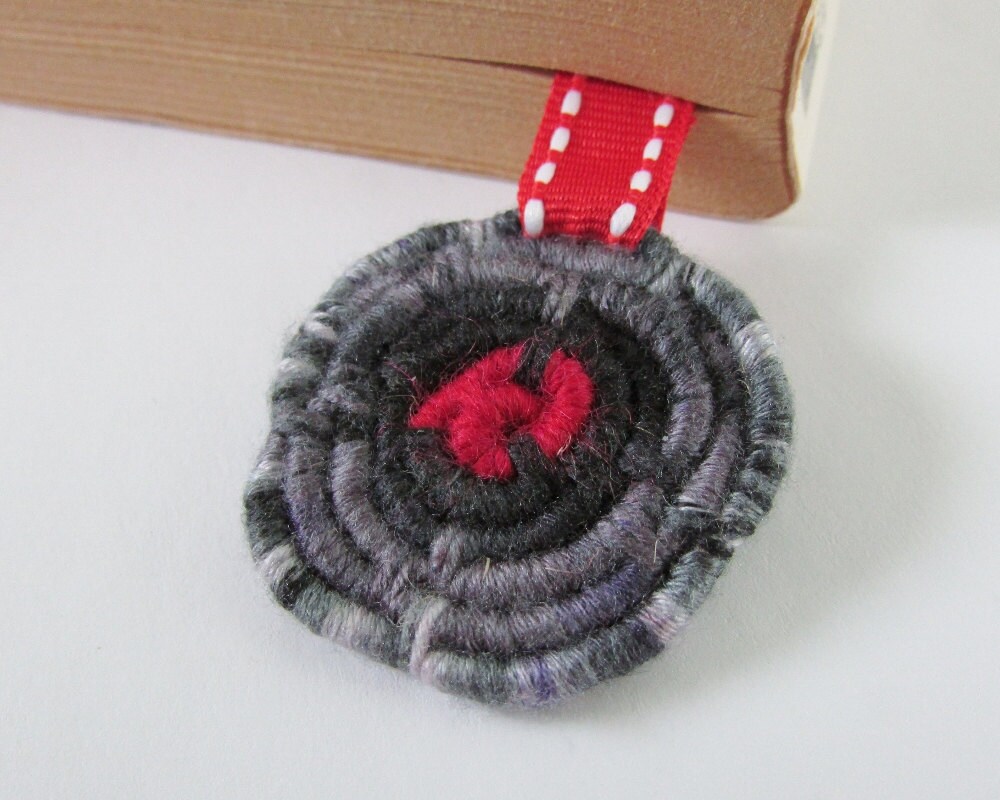 SMALL Modern Chic Coiled Jute Fiber & Ribbon Bookmark (for Standard ...