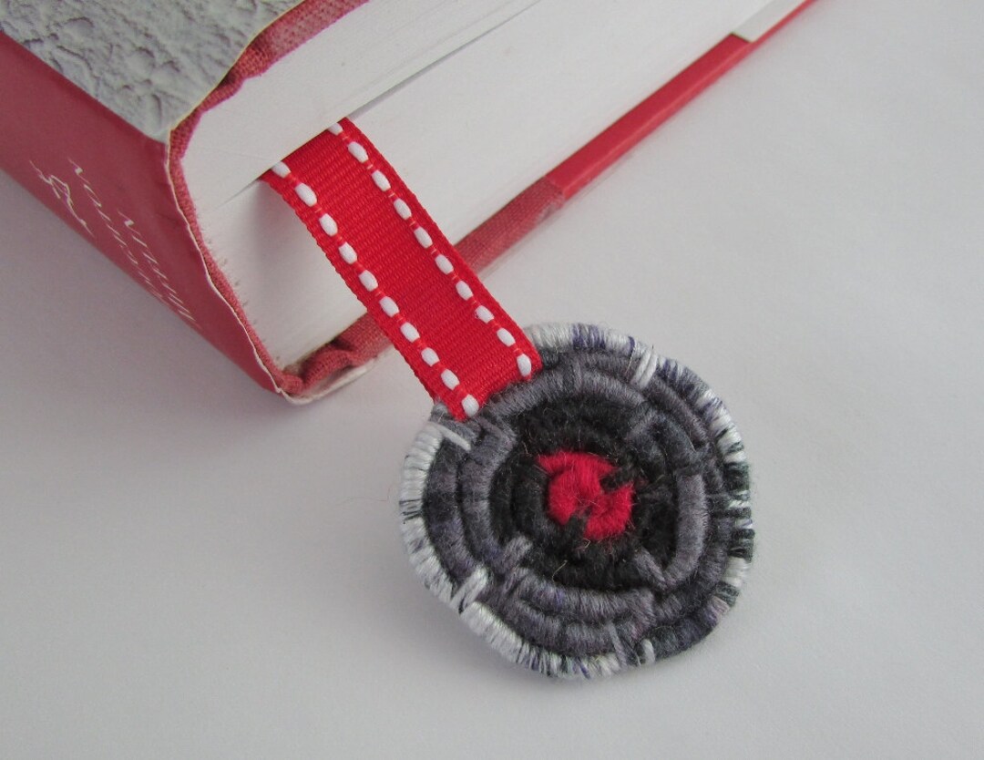 LARGE Modern Chic Coiled Jute Fiber & Ribbon Bookmark (for Most ...