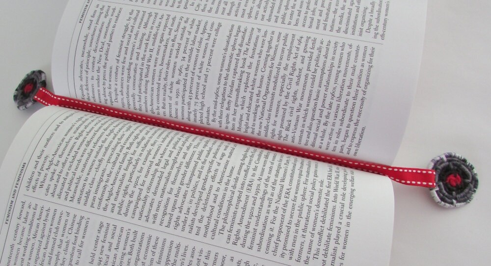 LARGE Modern Chic Coiled Jute Fiber & Ribbon Bookmark (for Most ...