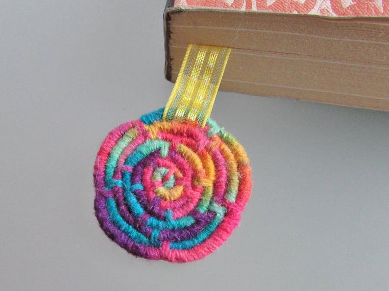 MEDIUM Multicolor Pastel Coiled Jute Fiber & Ribbon Bookmark (for Most ...