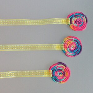 MEDIUM Multicolor Pastel Coiled Jute Fiber & Ribbon Bookmark (for Most ...