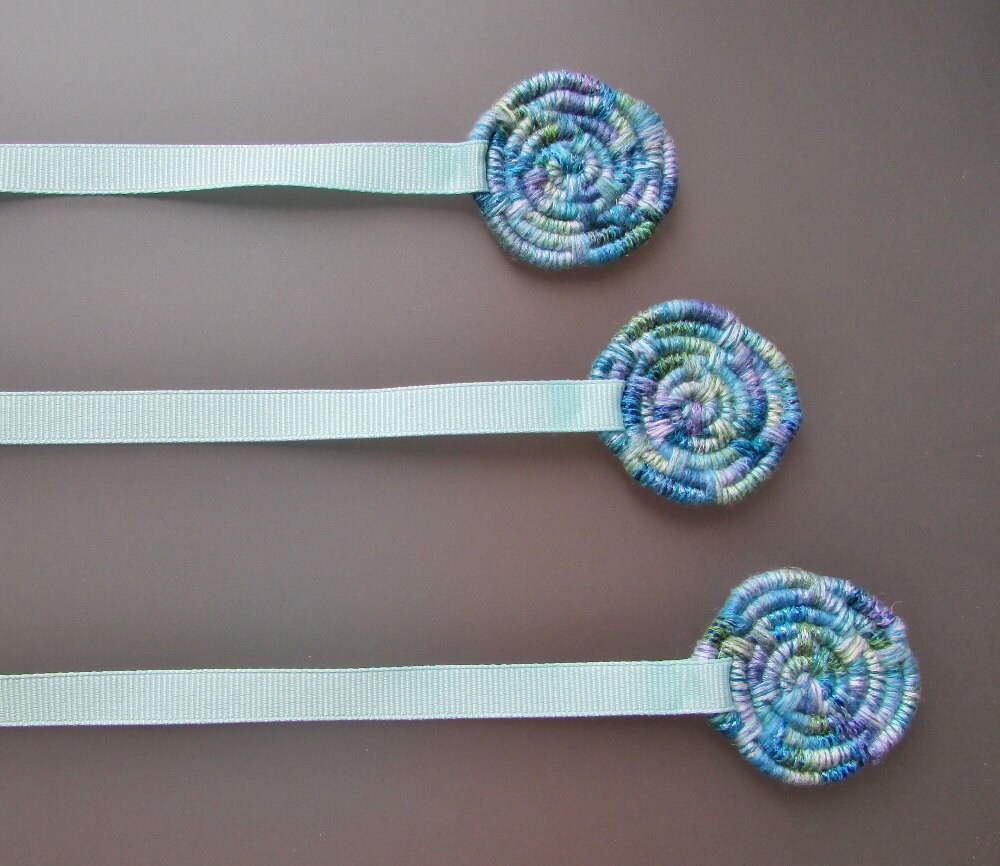 MEDIUM Seascape Coiled Jute Fiber & Ribbon Bookmark for Most | Etsy