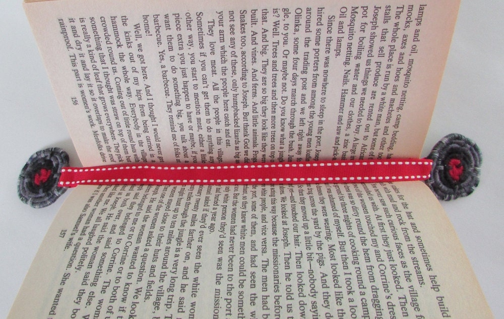 SMALL Modern Chic Coiled Jute Fiber & Ribbon Bookmark (for Standard ...