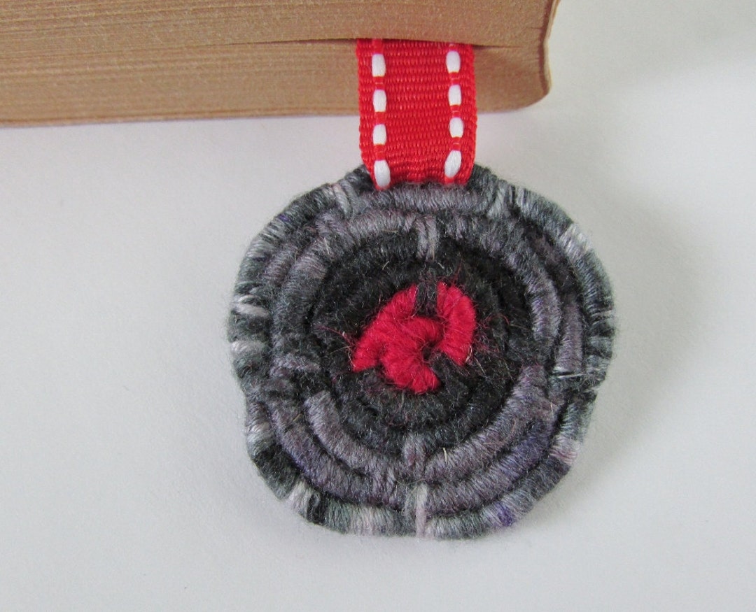 SMALL Modern Chic Coiled Jute Fiber & Ribbon Bookmark (for Standard ...