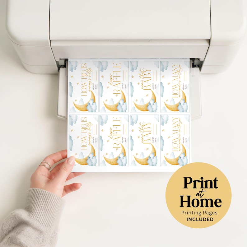 Over the Moon Baby Shower Games Bundle | 38 Editable Canva Games ...