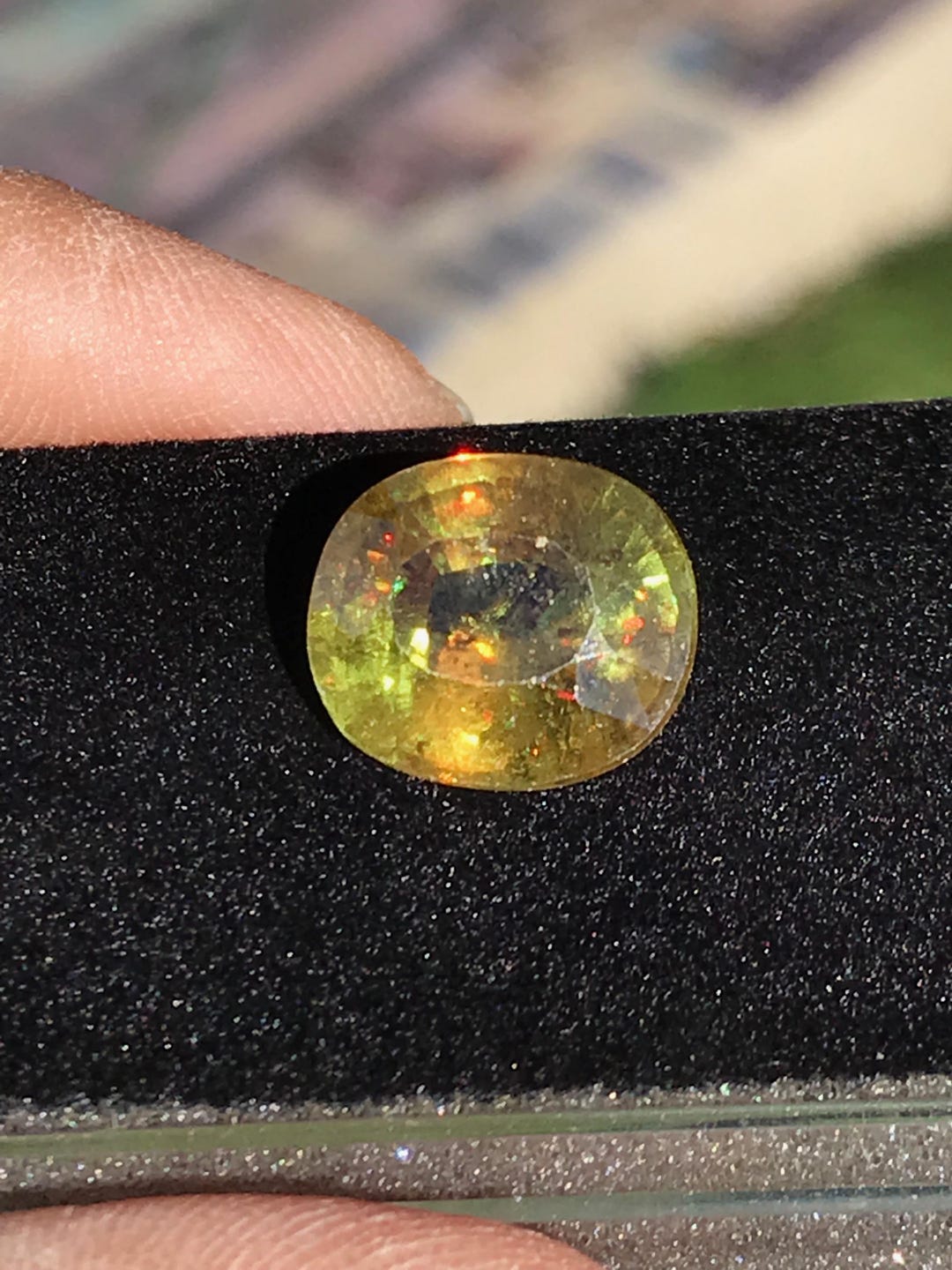 Sphene 9 Cts rainbow Colors top Color Shift Olive Green to Bright ...