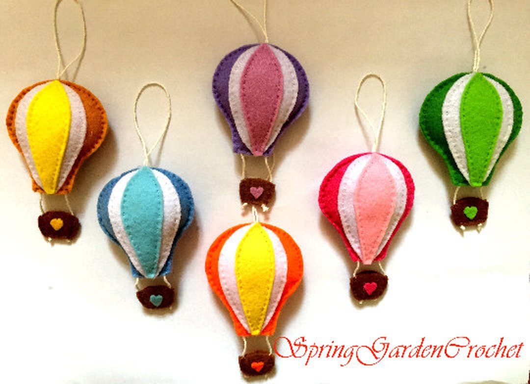 Thanksgiving Sale -colorful Felt Hot Air Balloon Ornament/nursery Decor ...