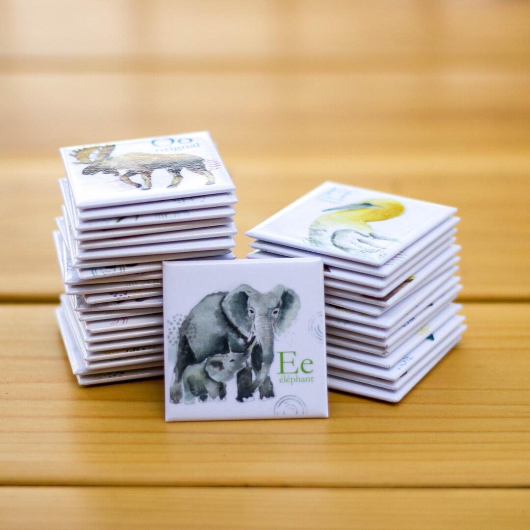 Éléphant Aimants Frigo Cathy Faucher Illustration 2x2 Pouces Aimants ...