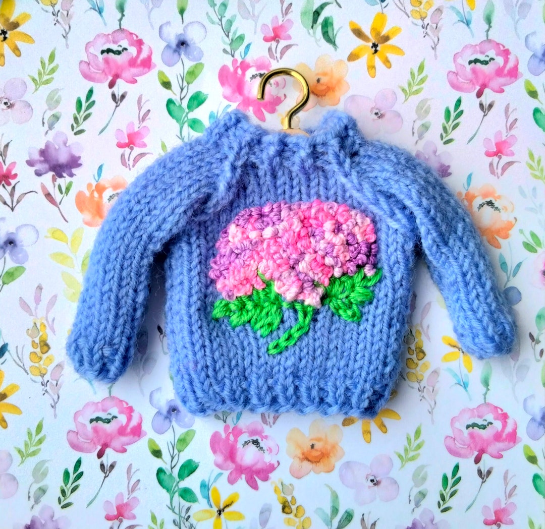 Hydrangea Ornament, Flowers Ornament, Summer Decor, Mini Sweater ...
