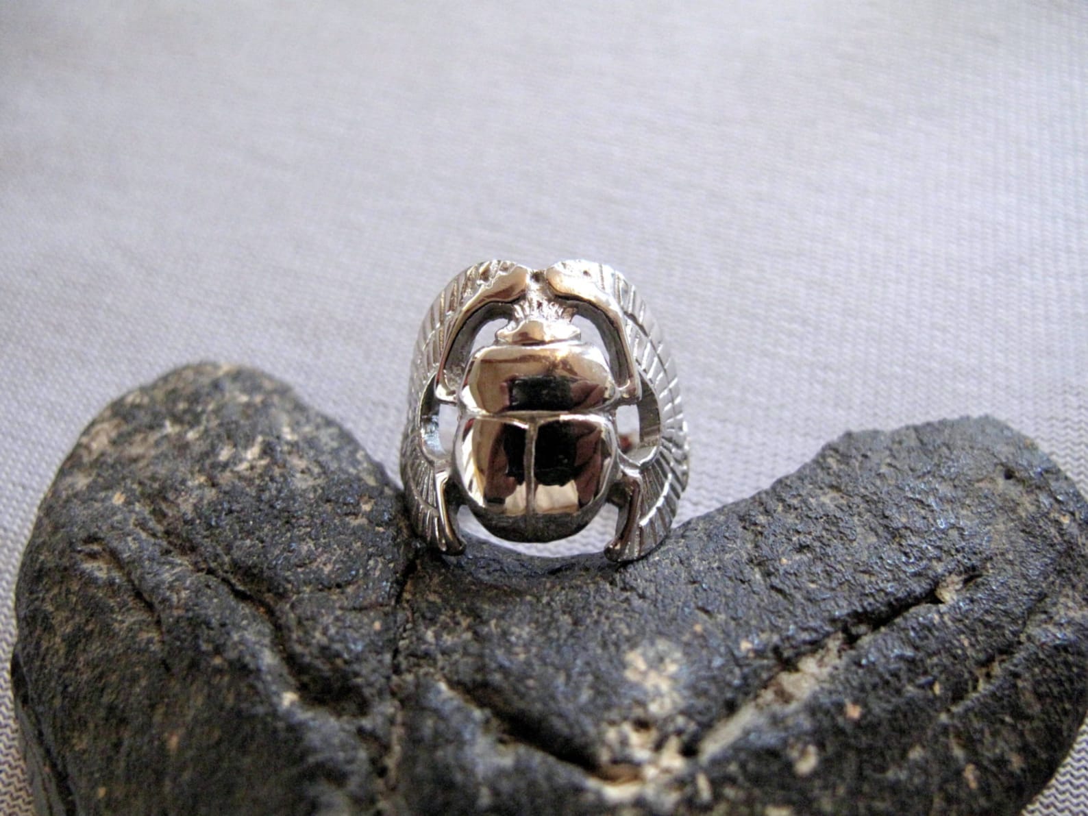 Scarab Ring Sterling Silver - Etsy