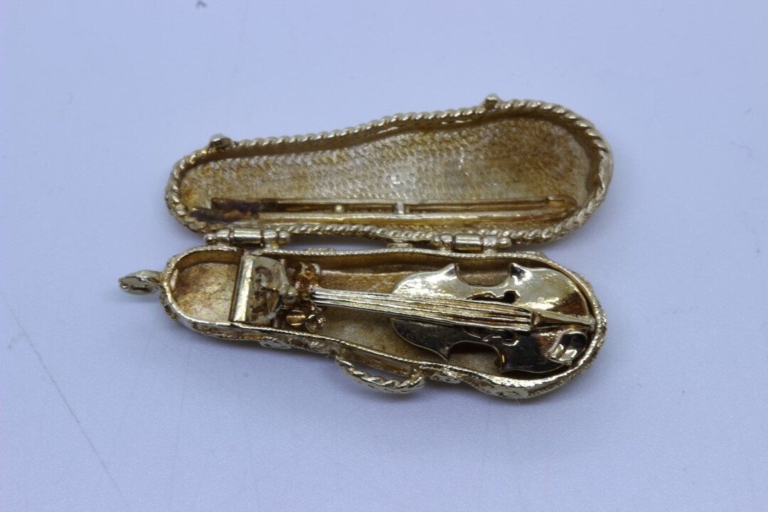 Intricate 14K Yellow Gold Charm Set Violin, Viola, Cello DIY Jewelry ...