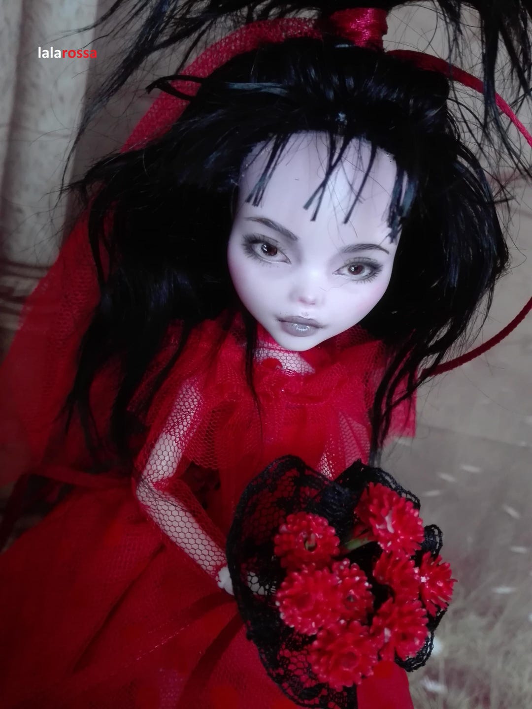 Beetlejuice, Lydia Deetz Repainted Monster High Doll, OOAK, Draculaura ...