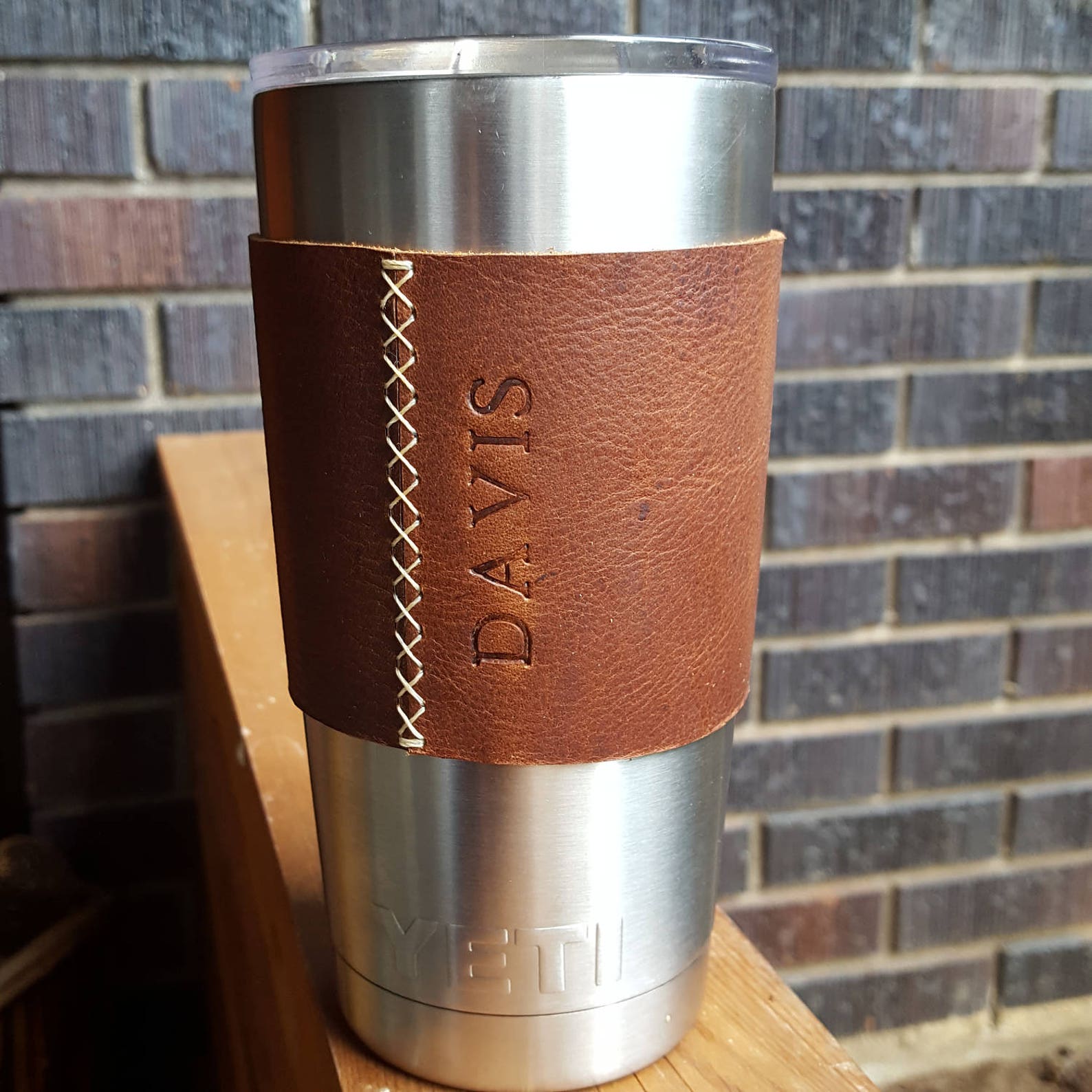 Yeti 20oz Rambler Tumbler Insulated Cup Leather Sleeve Etsy