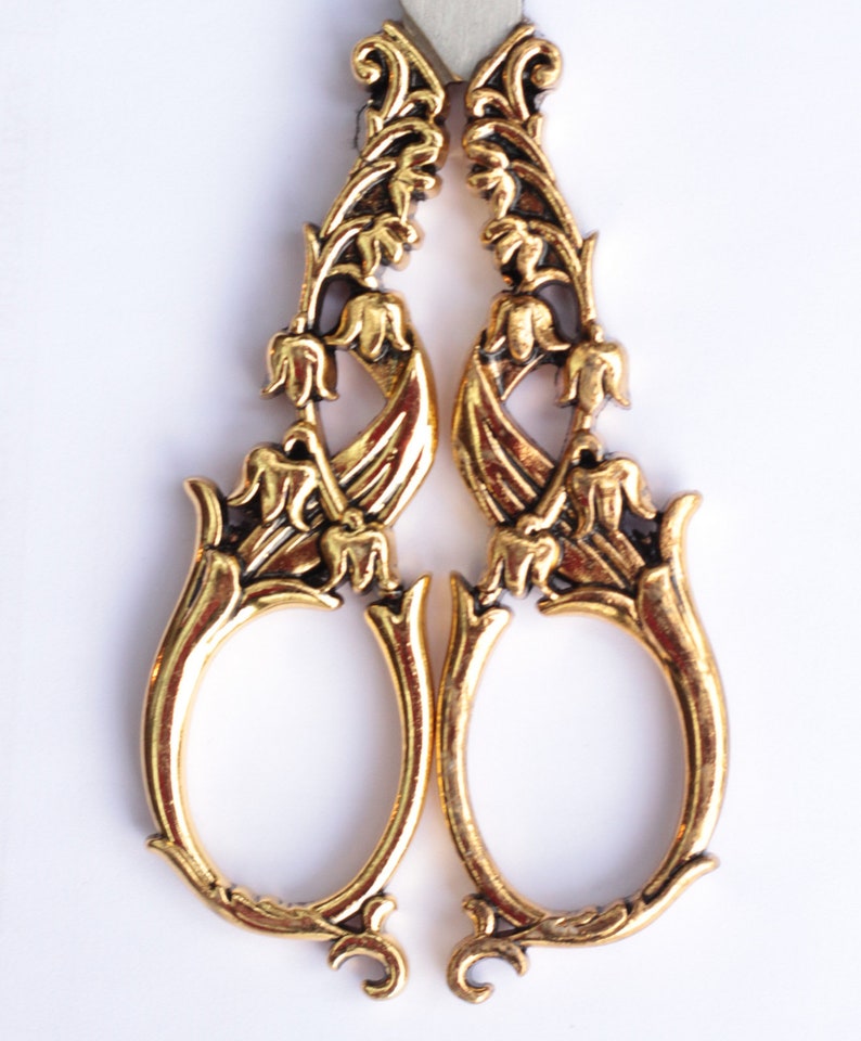 Ciseaux "lis Des Vallées"- Version Gold/argent/rouge/antique- Couture ...