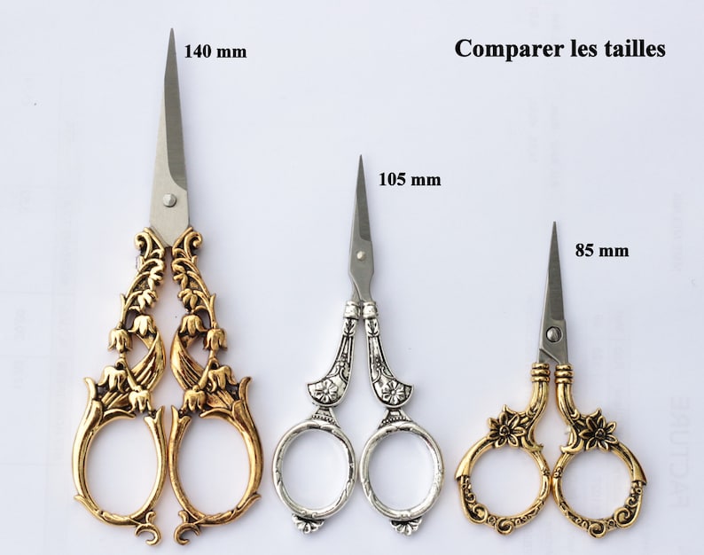 Ciseaux "lis Des Vallées"- Version Gold/argent/rouge/antique- Couture ...