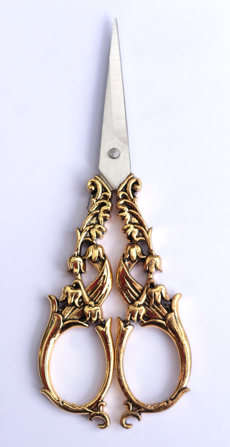 Ciseaux "lis Des Vallées"- Version Gold/argent/rouge/antique- Couture ...