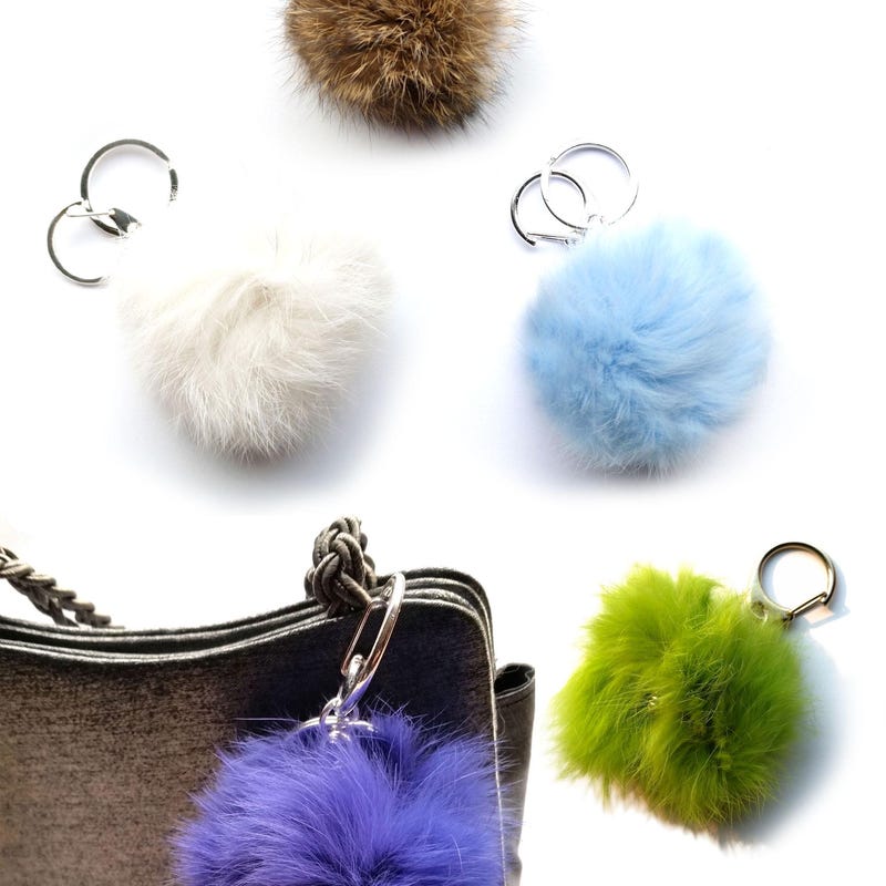Rabbit Fur Keychain - Etsy