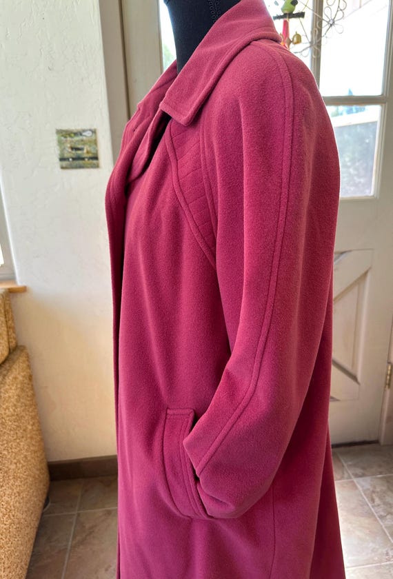 Classic 1940s long coat, rose ruby red, vintage coat,… - Gem
