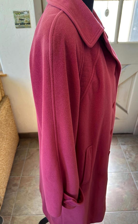 Classic 1940s long coat, rose ruby red, vintage coat,… - Gem