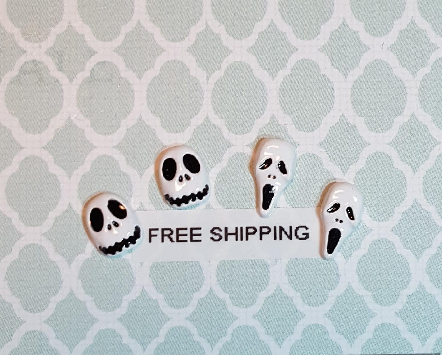 2 Pc Jack Skellington or Scream Face Charm Nail Art or Crafts | Etsy