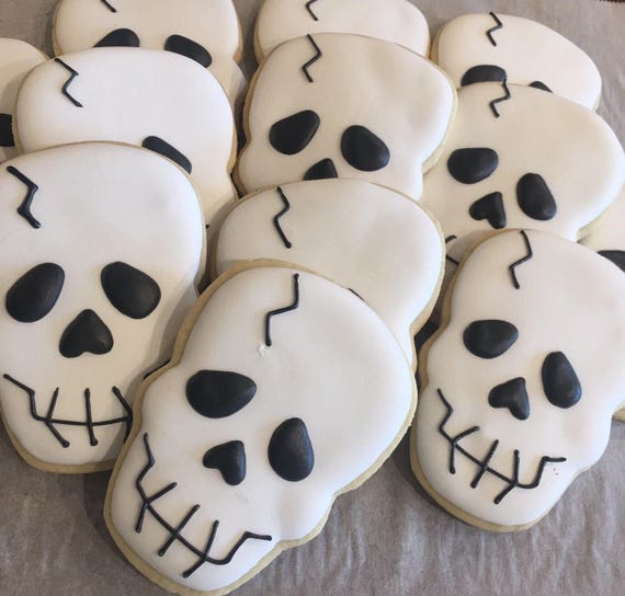 Skeleton Themed Skull Cookies / Purim Cookies | Etsy