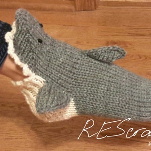 Hand-knitted Gray Shark Socks Adult Sizes 5-13 - Etsy Canada