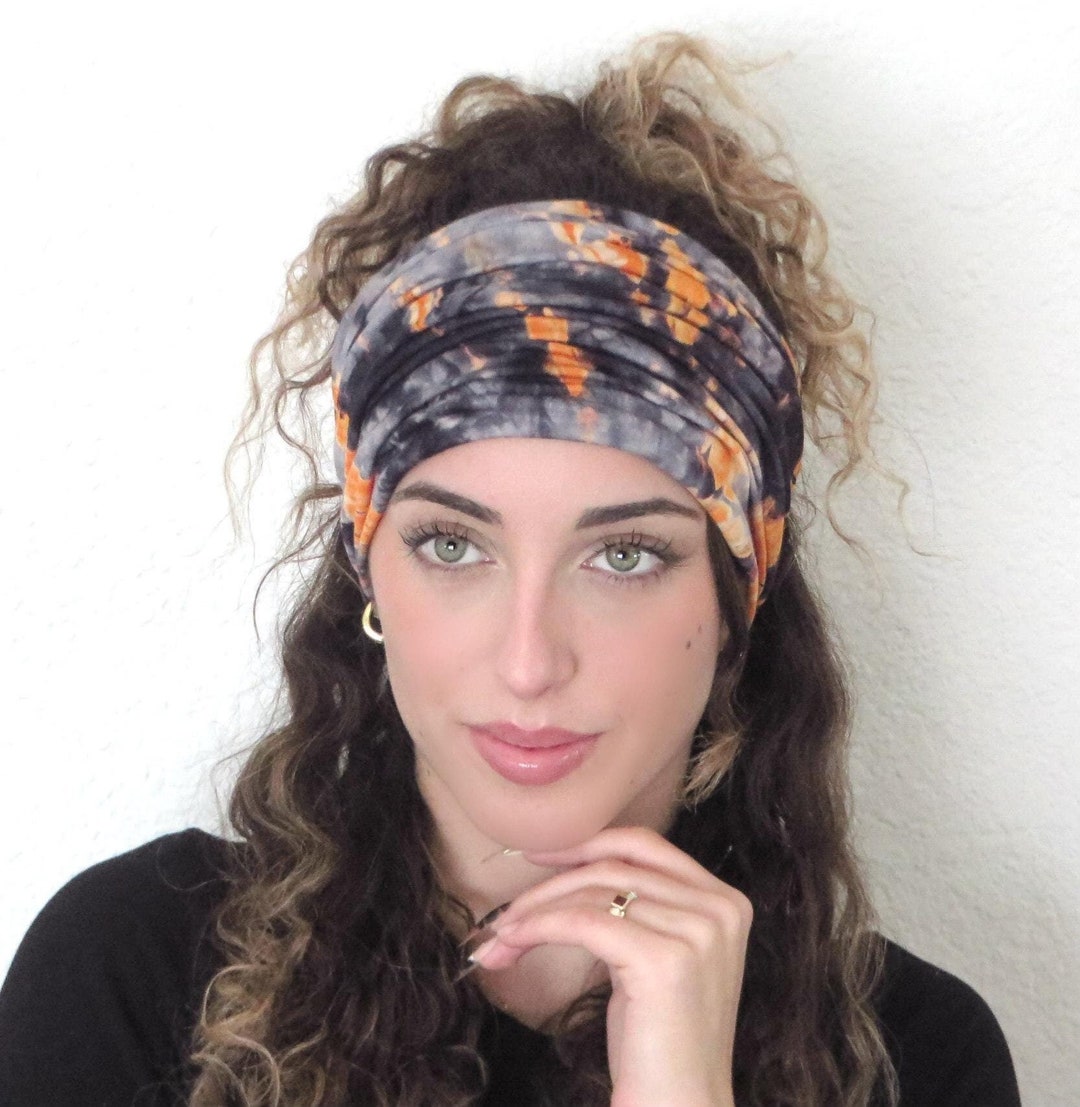 Tie Dye Scrunch Headband, Wide Tube Headband, Women Scrunchy Headband ...