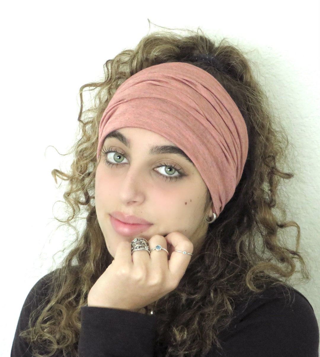 Peach Headband, Scrunch Headband, Yoga Headband, Running Headband ...