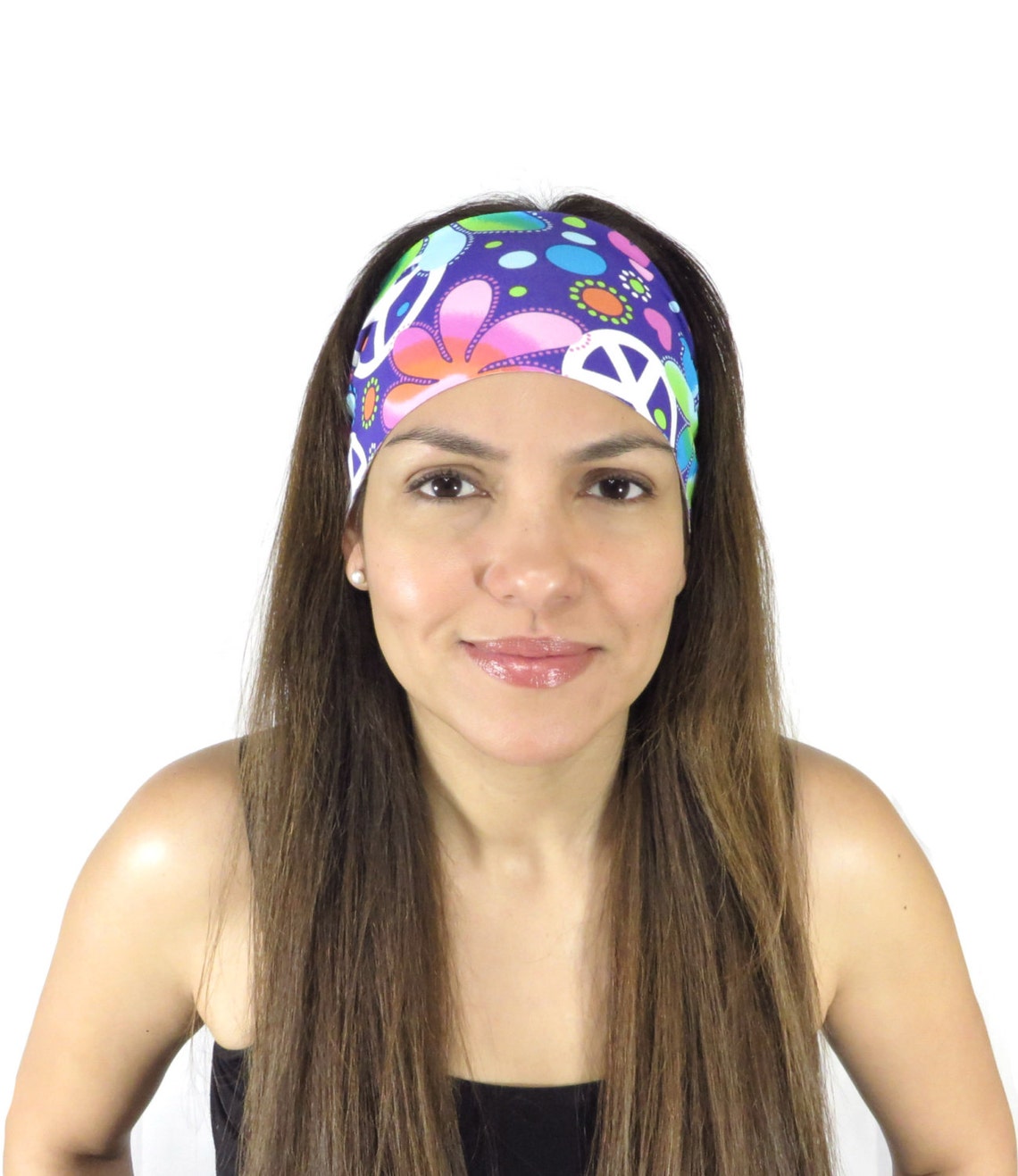 Yoga Headband Workout Headband Hippie Headbabd Peace Print - Etsy
