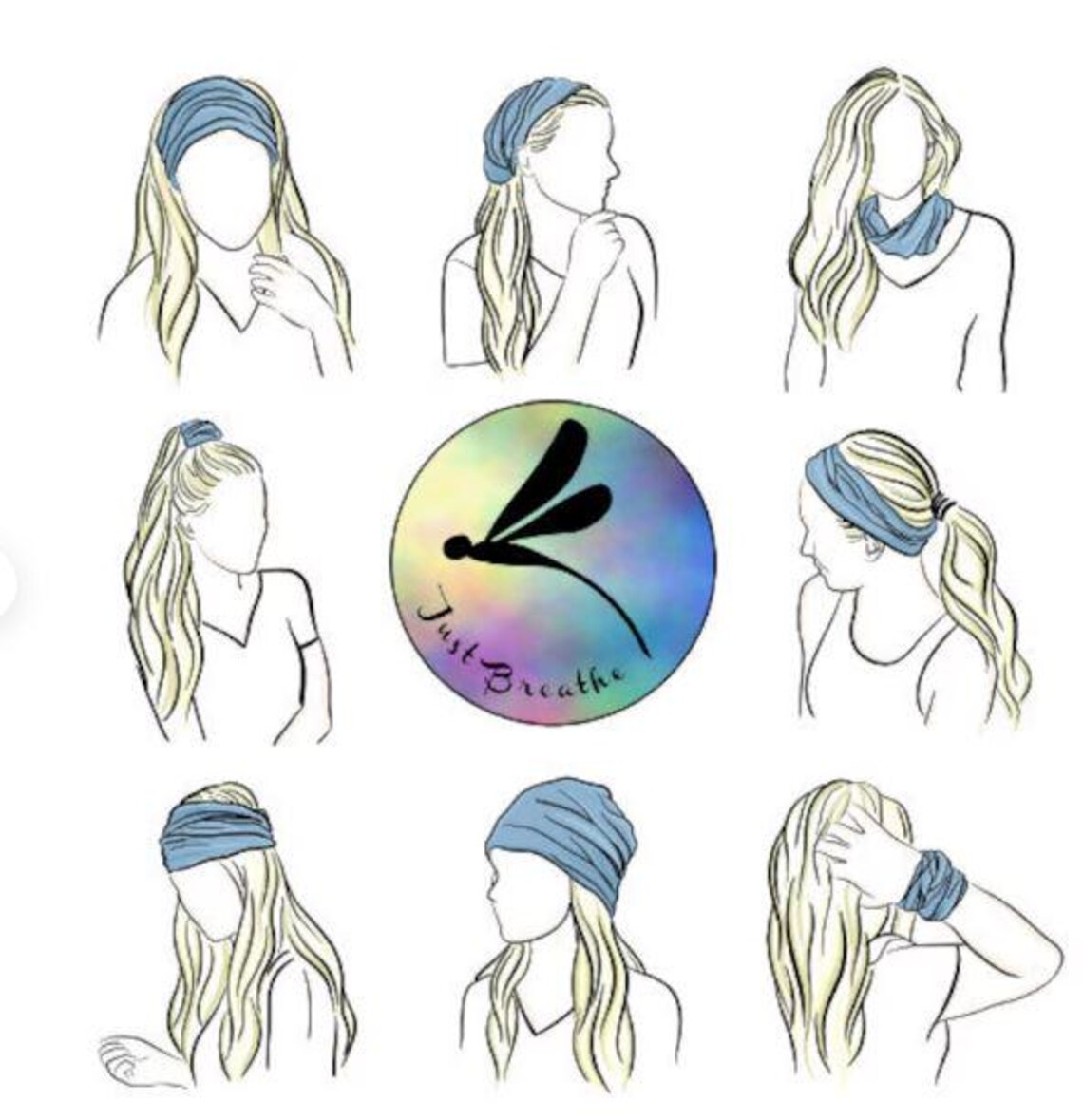Tie Dye Wide Winter Headband, Boho Scrunchy Headband, Hippie Tube ...