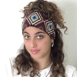 Aztec Headband, Knot Wide Headband, Wide Boho Headband, Yoga Headband ...