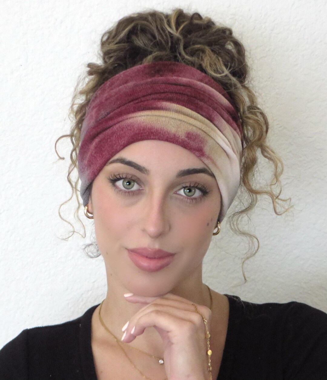 Tie Dye Wide Winter Headband, Boho Scrunchy Headband, Hippie Tube ...