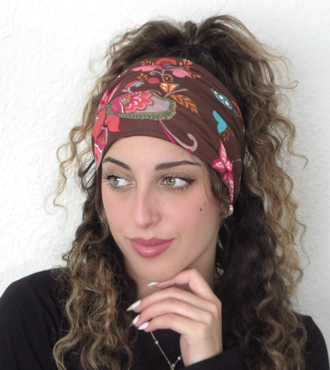 Boho Scrunchy Headband, Hippie Wide Headband, Yoga Headband, Bandana ...