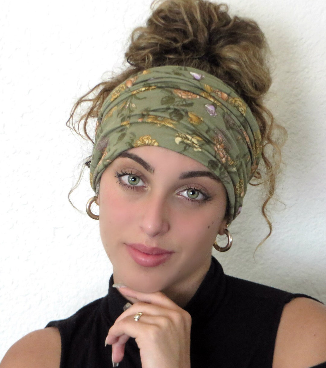 Boho Scrunchy Headband Hippie Wide Headband Yoga Headband - Etsy
