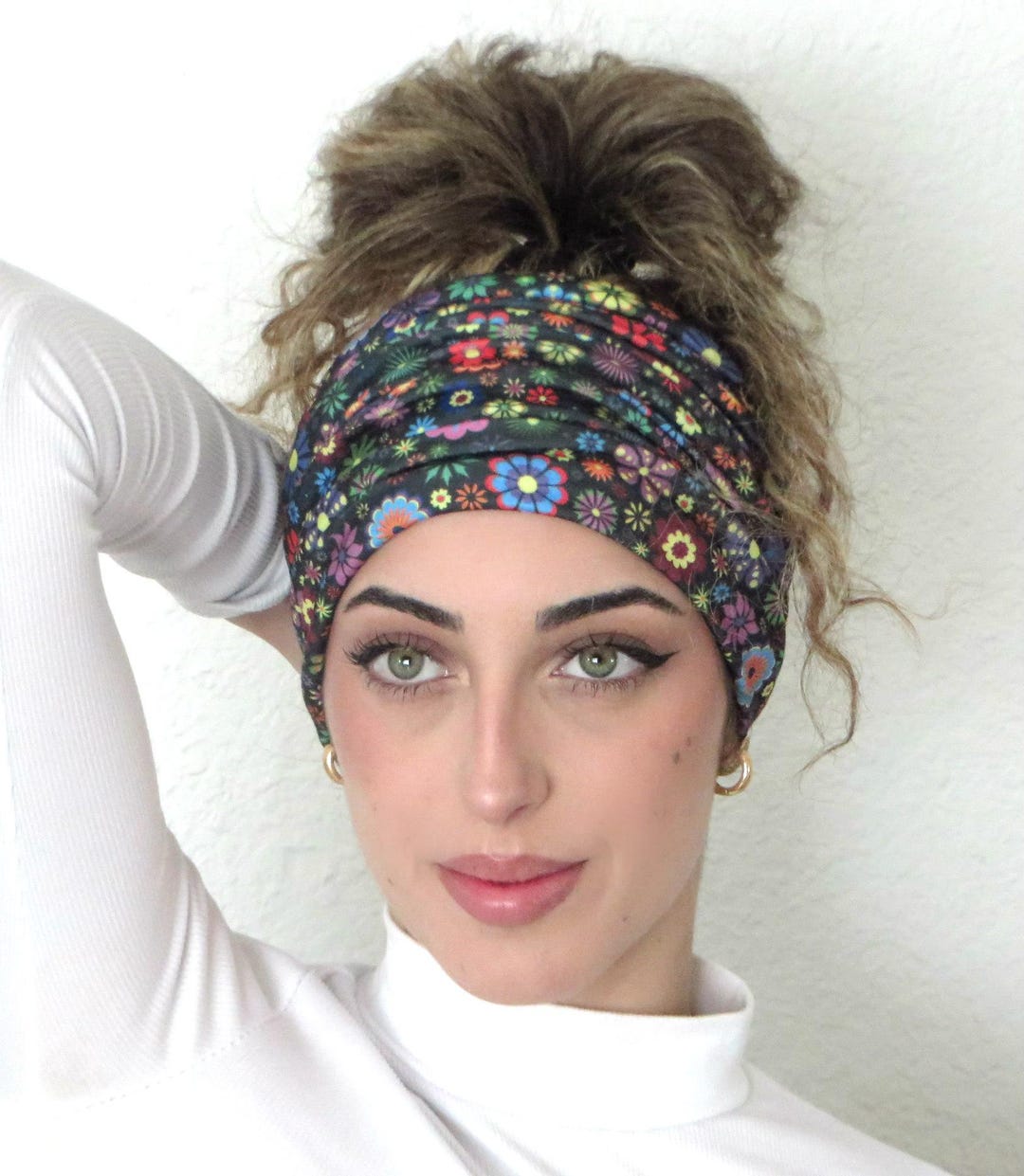 Boho Scrunchy Headband, Hippie Wide Headband, Yoga Headband, Bandana ...