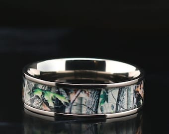 Titanium Black Camo Ring Unisex Hunting Camouflage Wedding | Etsy