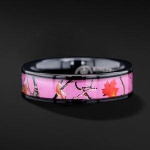 2 Piece Womens Camo Wedding Rings Pink Camo Ring Set Blue Camo ...
