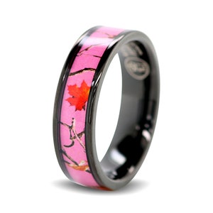 2 Piece Womens Camo Wedding Rings Pink Camo Ring Set Blue Camo ...