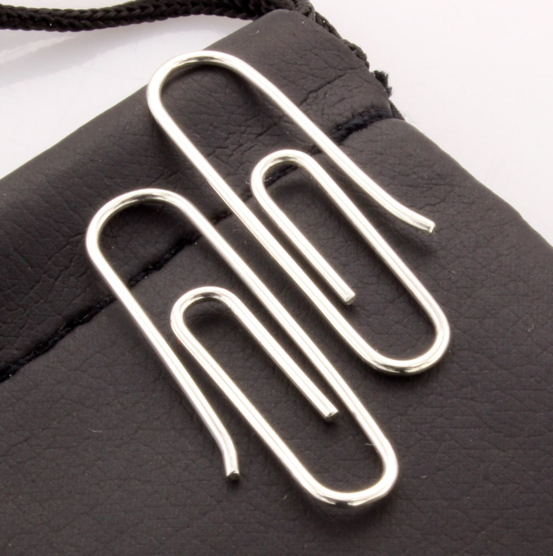 Sterling Silver Paperclip Earrings (PAIR) 1'' Sterling Silver Paper ...