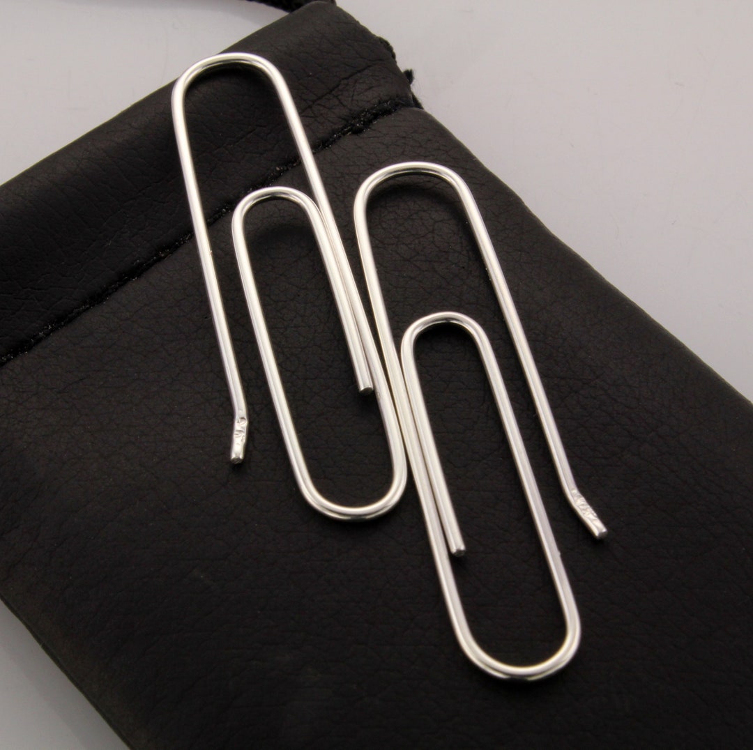 Sterling Silver Paperclip Earrings (PAIR) 1.5'' - Etsy