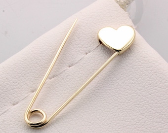 Heart Safety Pin - Etsy