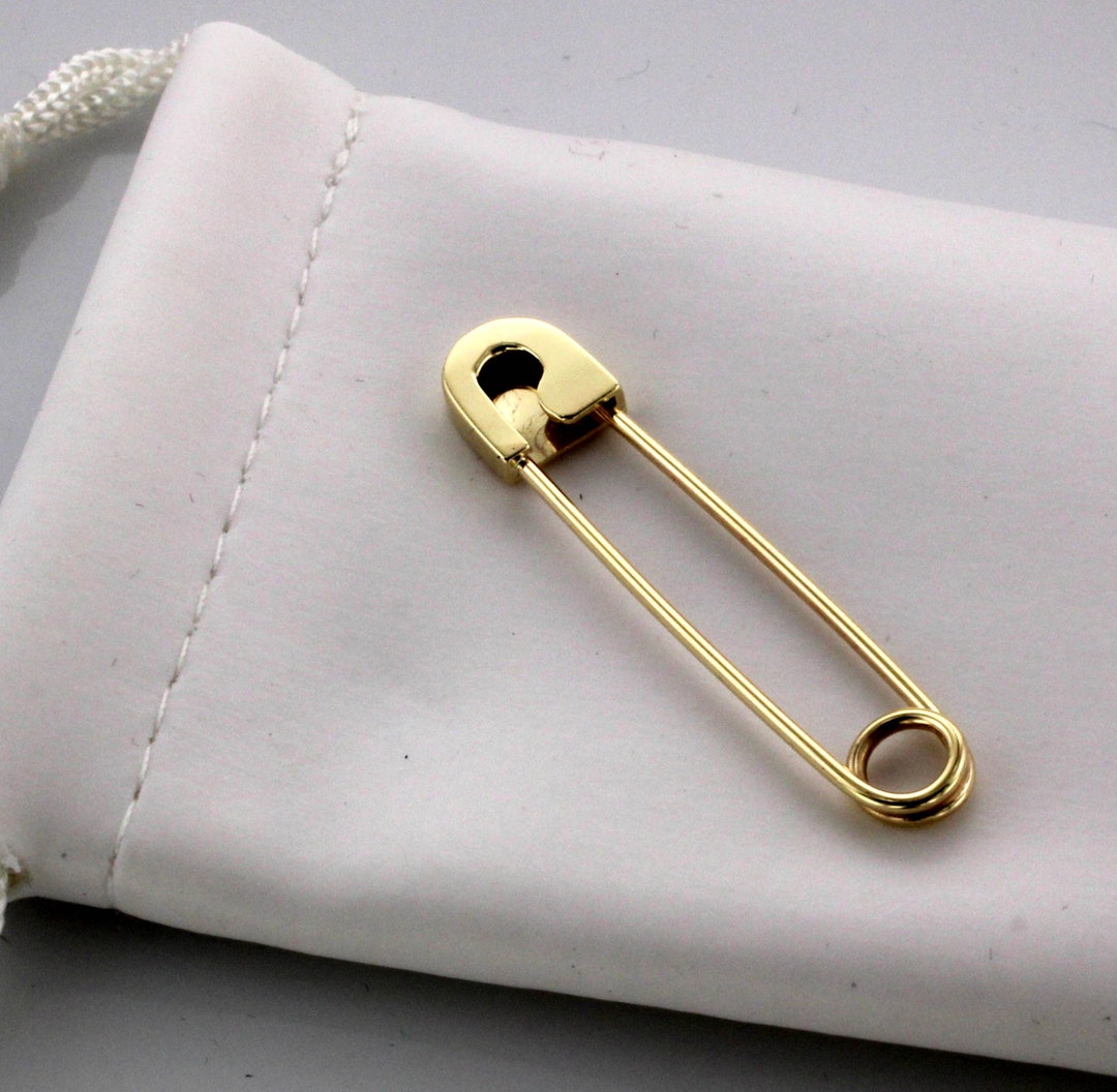 14K Yellow Gold Safety Pin - Etsy
