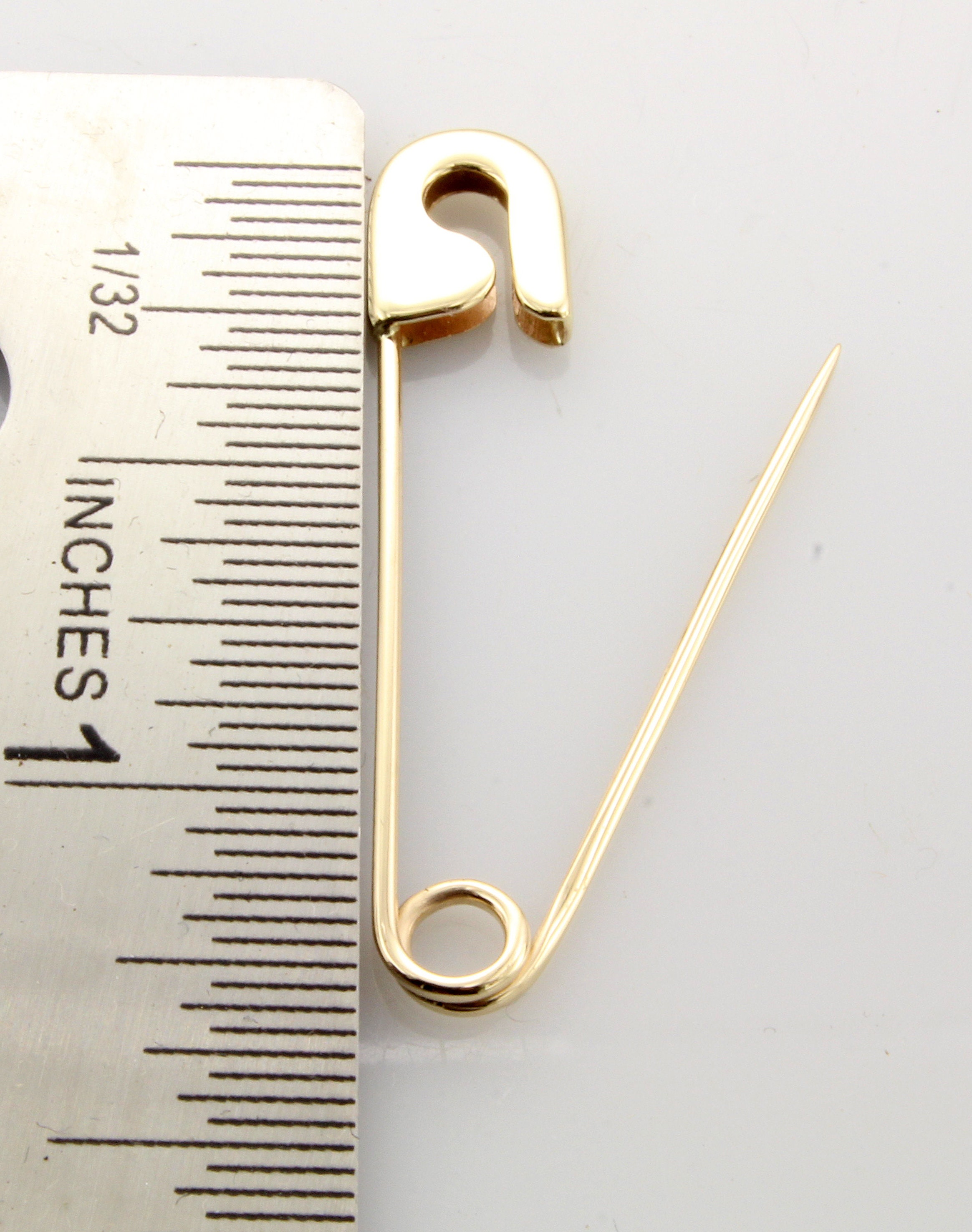 14K Yellow Gold Safety Pin 1.25'' Long | Etsy